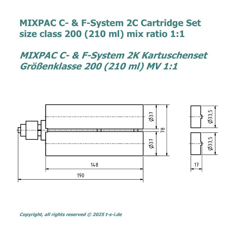 MIXPAC DM2X 200-01-52-01 cartridge press (MV 1:1, 2:1) | t-s-i.de