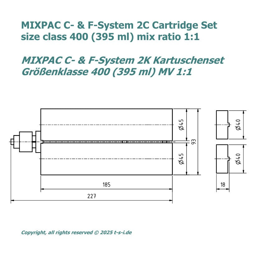 MIXPAC DP2X 400-01-50-01 Cartridge Gun (Ratio 1:1, 2:1) | t-s-i.de